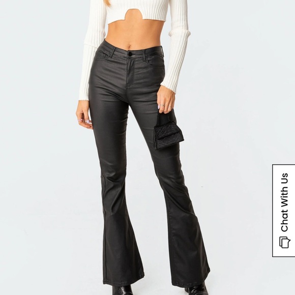 Luna Faux Leather Flare Jeans